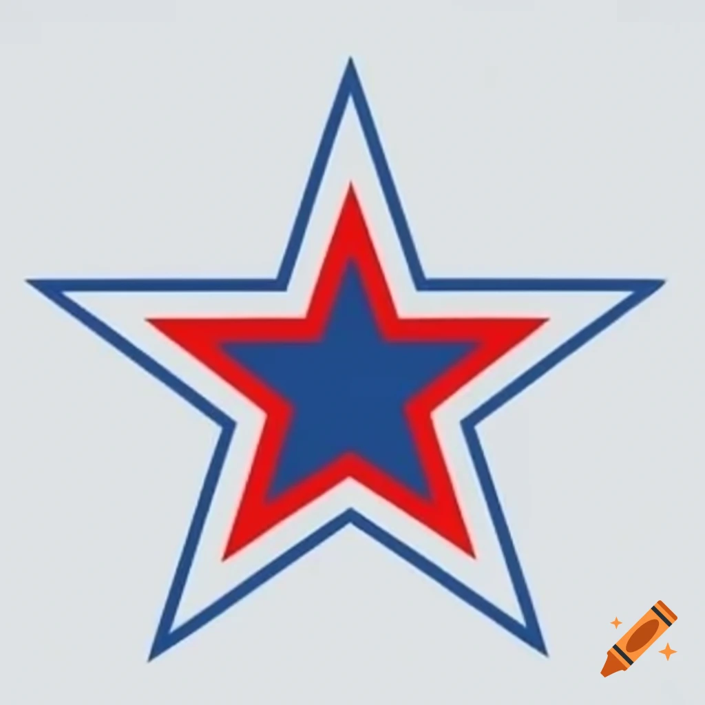 Outline of stars in red, white, and blue logo design on Craiyon