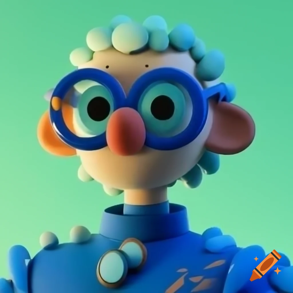 Cartoon character representing TON Ecosystem chairman in white and blue ...