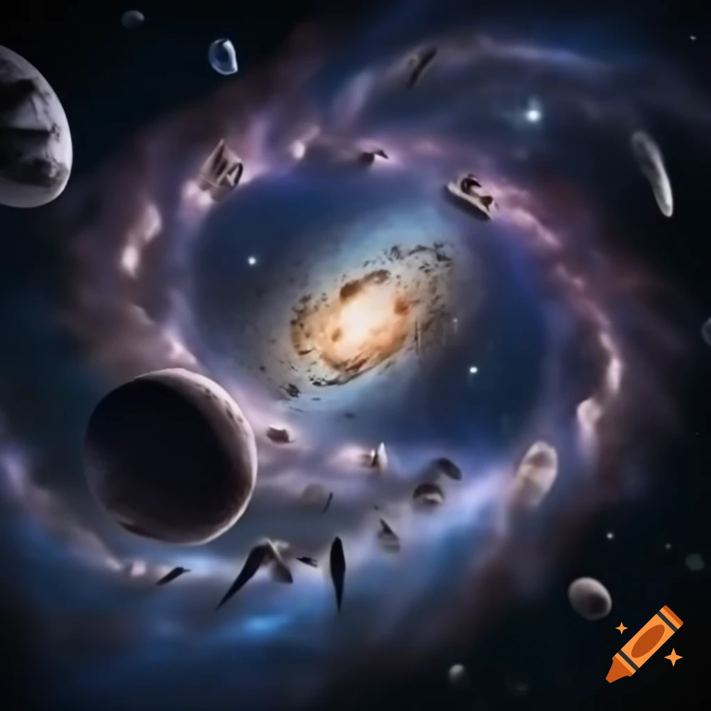 Hyper-realistic psychedelic galaxy with aliens and UFOs on Craiyon