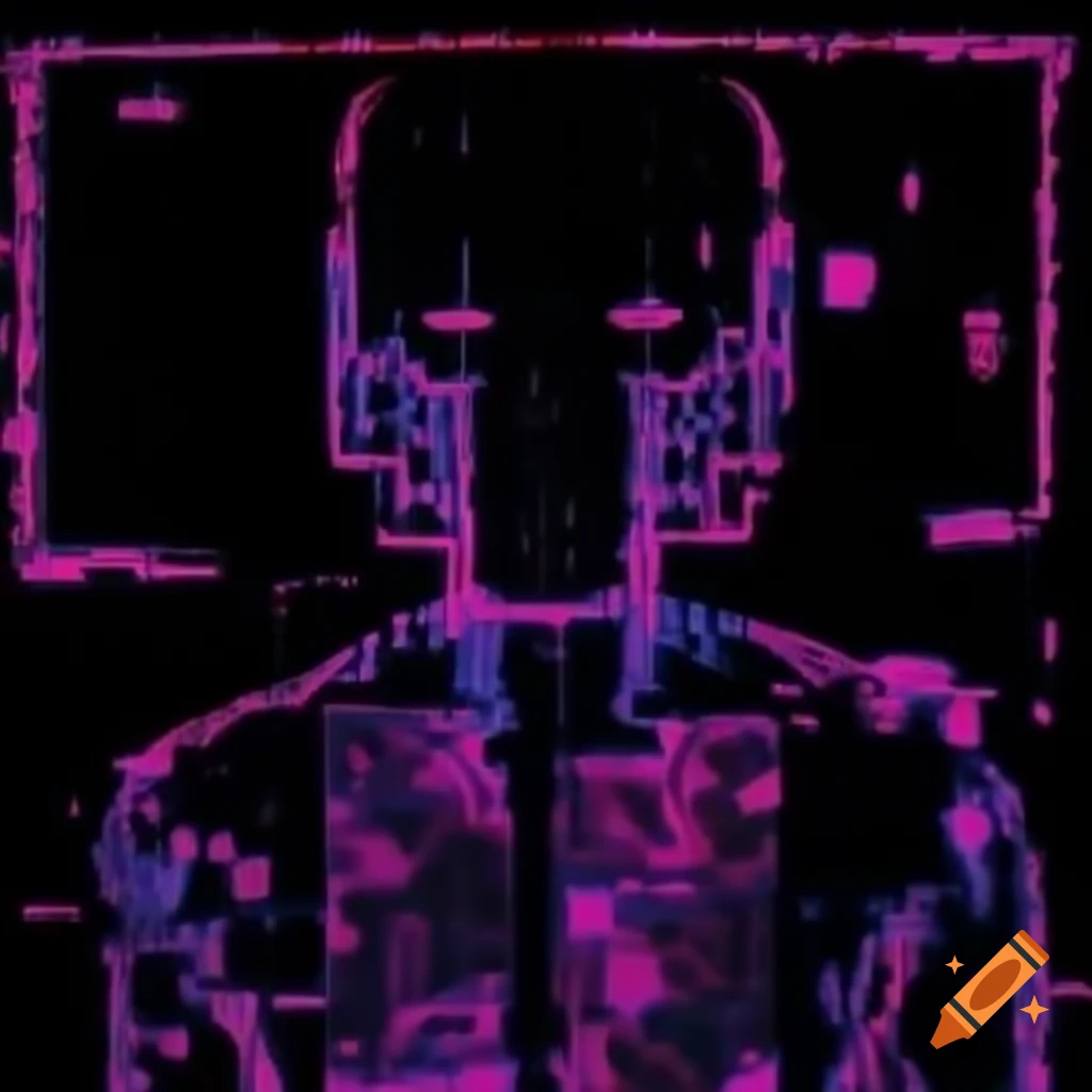 Digital glitch art composition featuring distorted human figure with ...