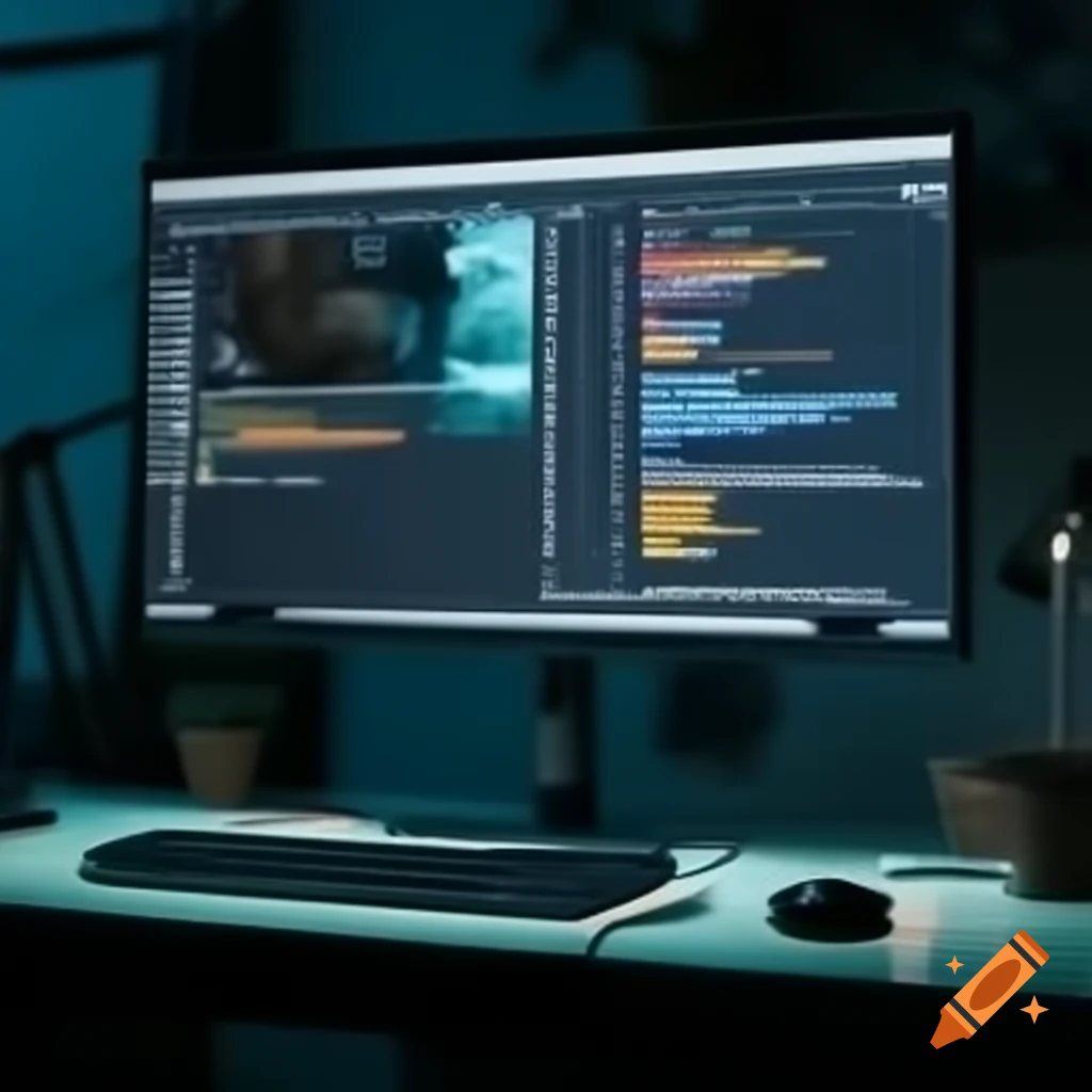 Minimal monitor setup with ScreenBar in dim lighting, highlighting ...