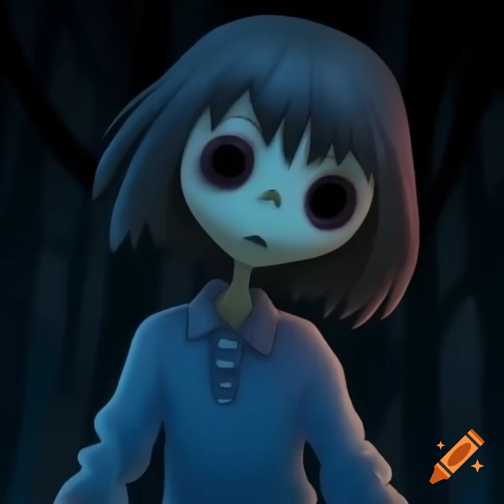 Creepy cartoon character design, playful yet eerie on Craiyon