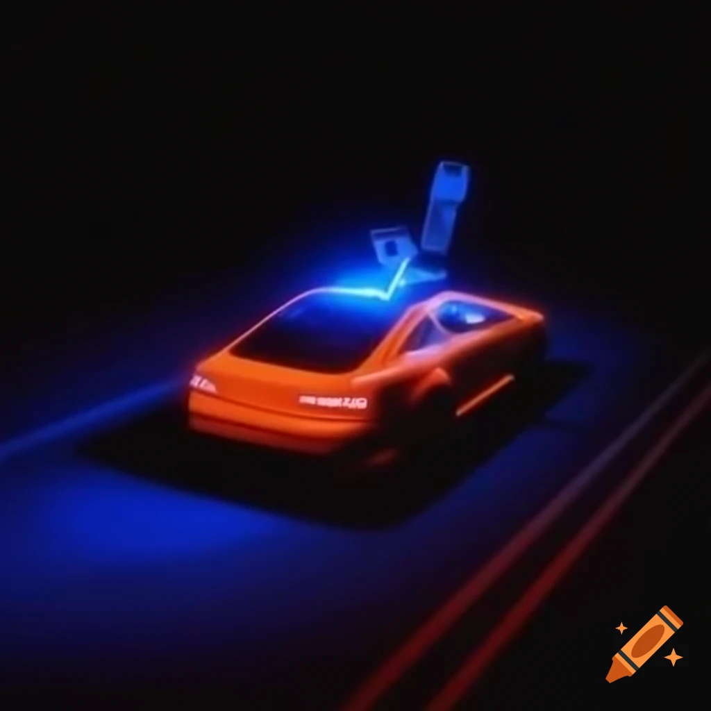 Car equipped with a laser gun on top on Craiyon