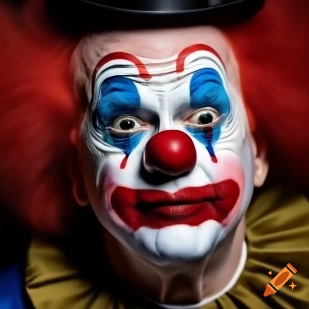 Close-up of grizzled New Orleans clown with striking features on Craiyon