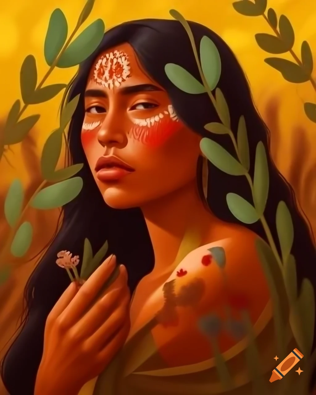 Indigenous woman surrounded by medicinal plants from Bolivia ...