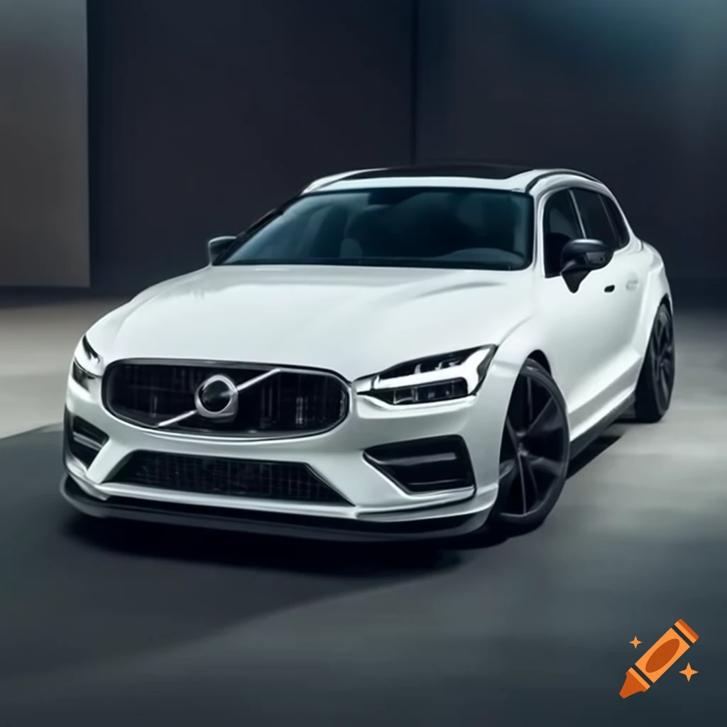 2019 White Volvo S60 T6 R Design with black body kit and white fender ...