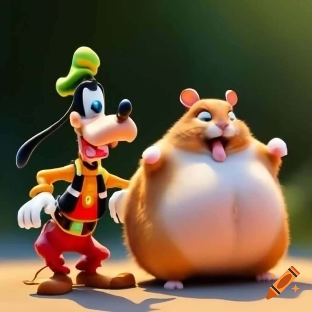 Goofy fat hamster with a humorous expression on Craiyon
