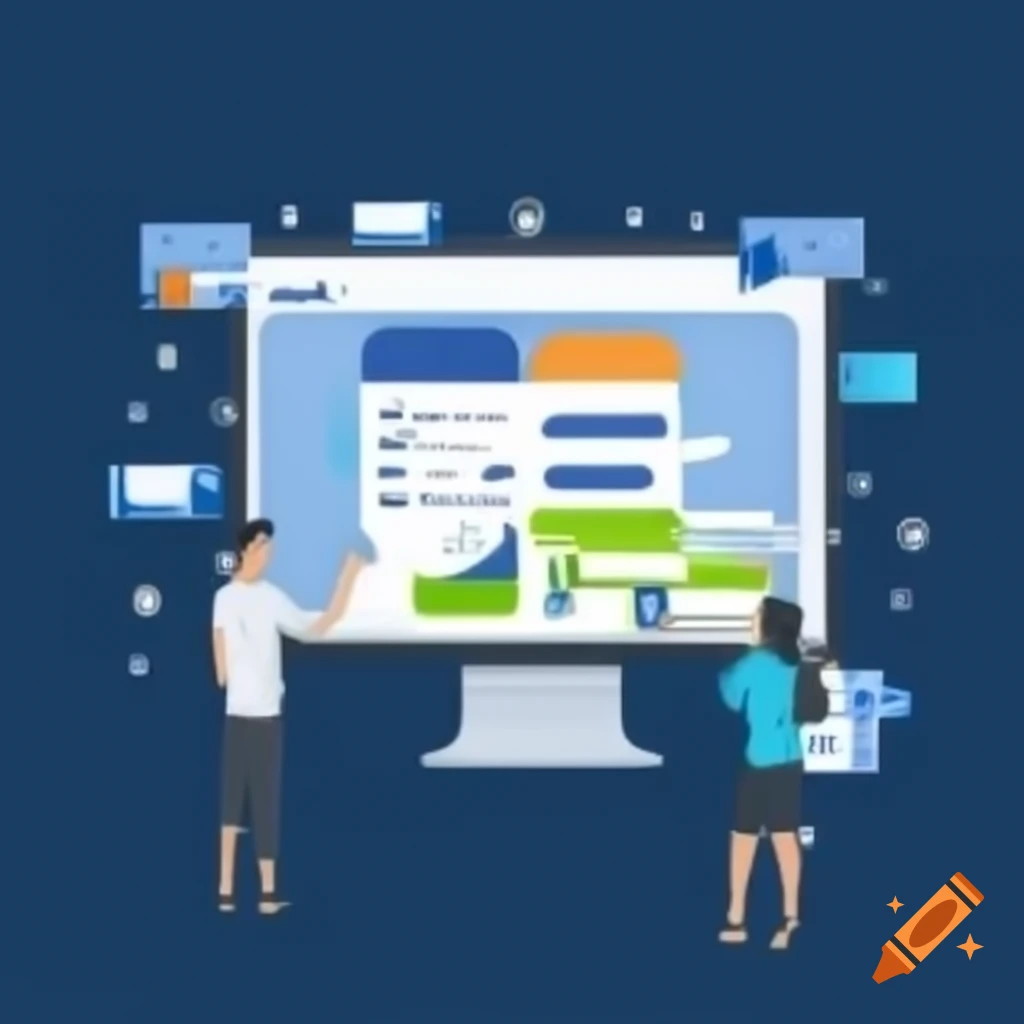 Illustrative comparison of outdated and modern website design on Craiyon