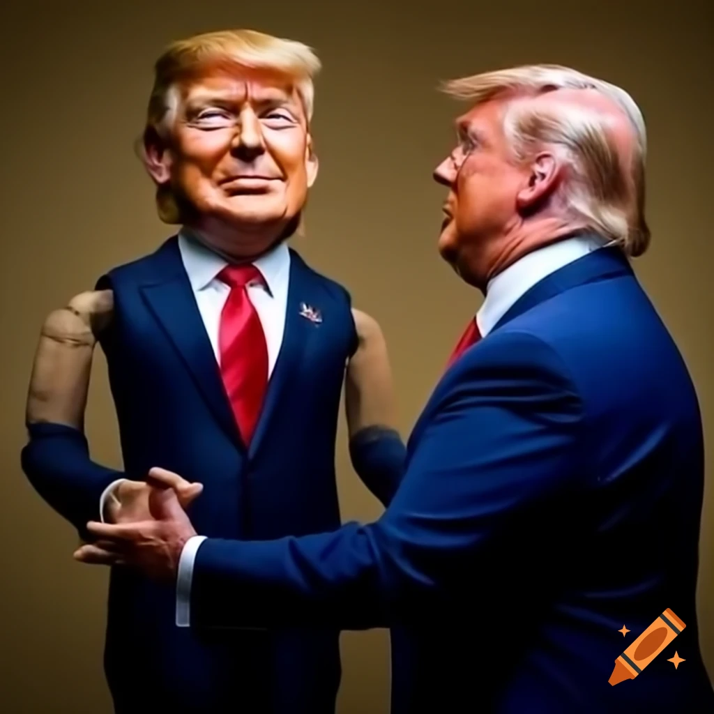 Political satire featuring Mike Johnson as a ventriloquist dummy on ...