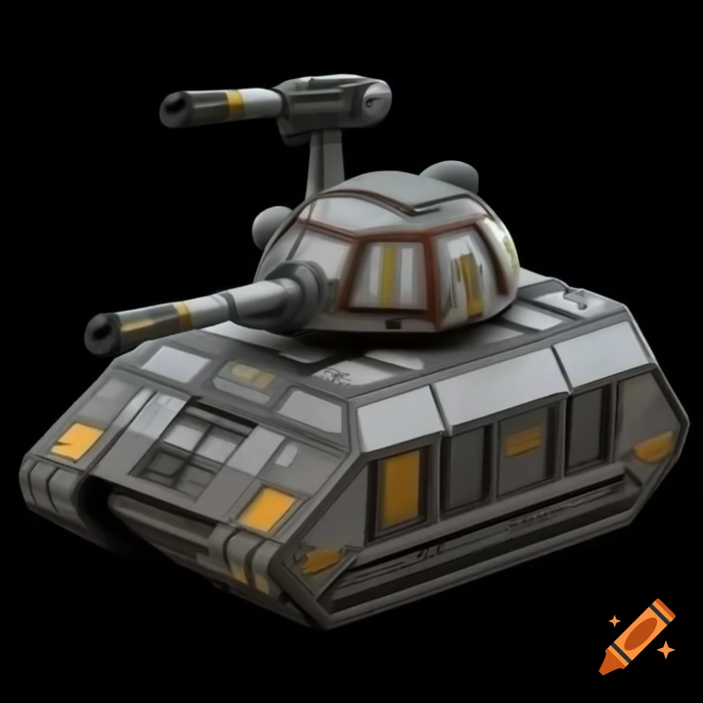 Star Wars astromech droid designed as a cube-shaped tank on Craiyon