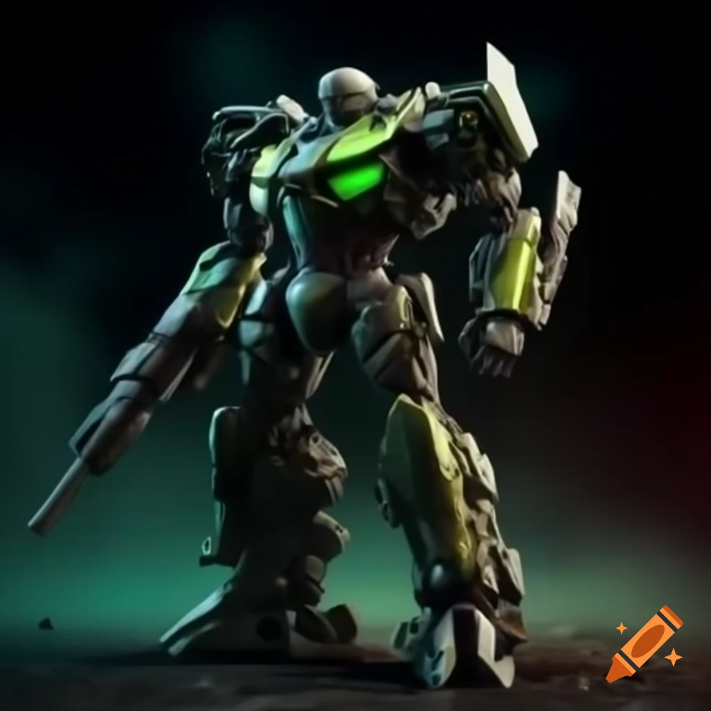 Ultra-detailed digital painting of a transformer in dynamic full-body ...