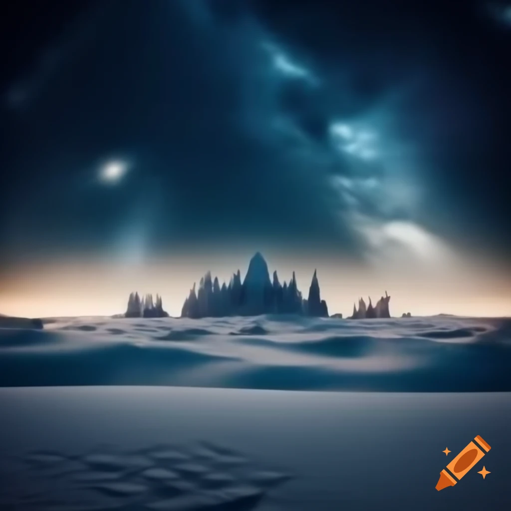 Astronaut explorers on sandy plains with alien structures and stars ...