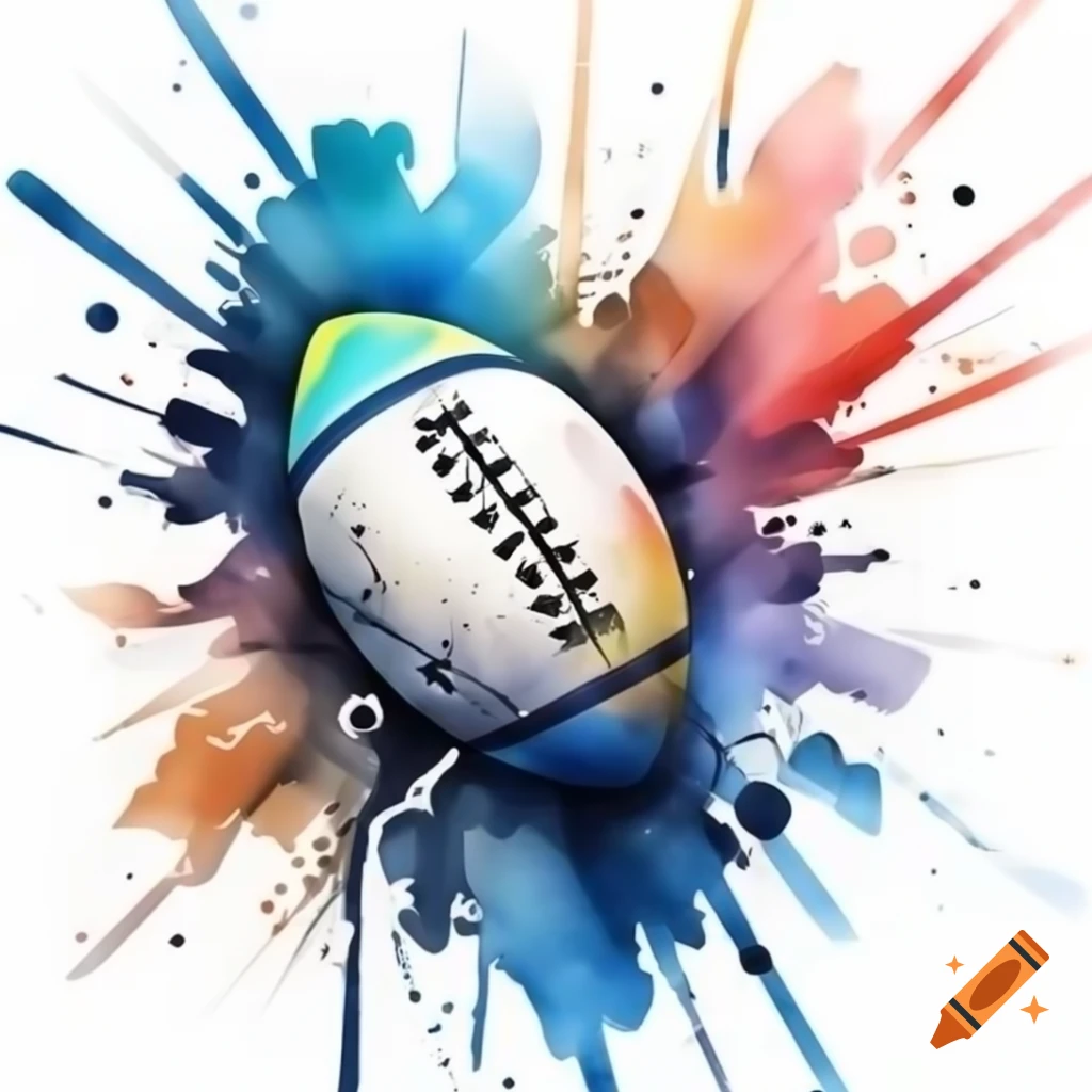 Dynamic vector illustration of a stylized rugby ball for t-shirt design ...