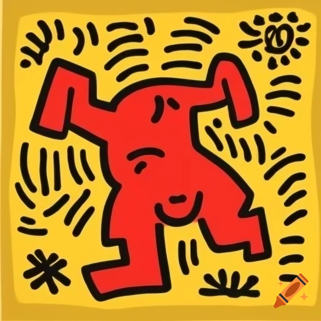 Keith Haring style poster illustrating good vs evil theme with diverse ...
