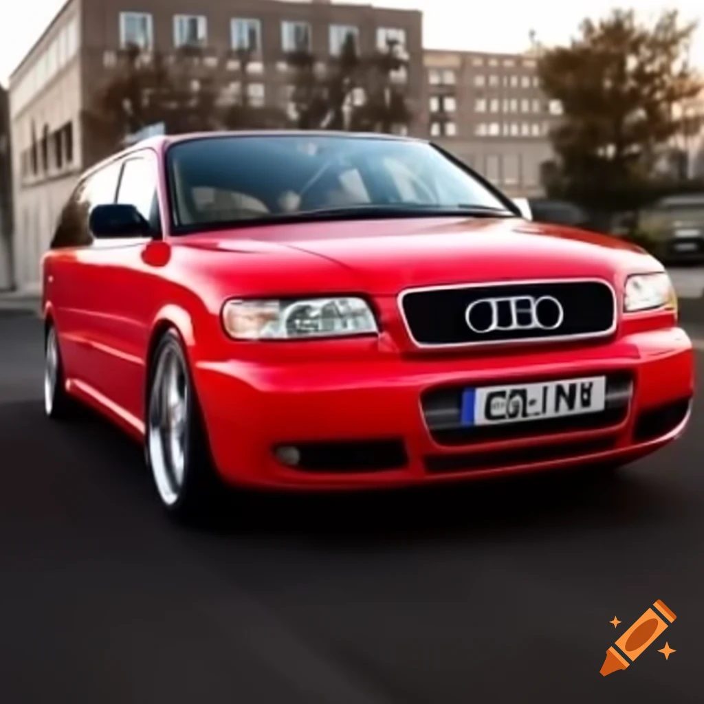 2000 Audi minivan in red exterior on Craiyon