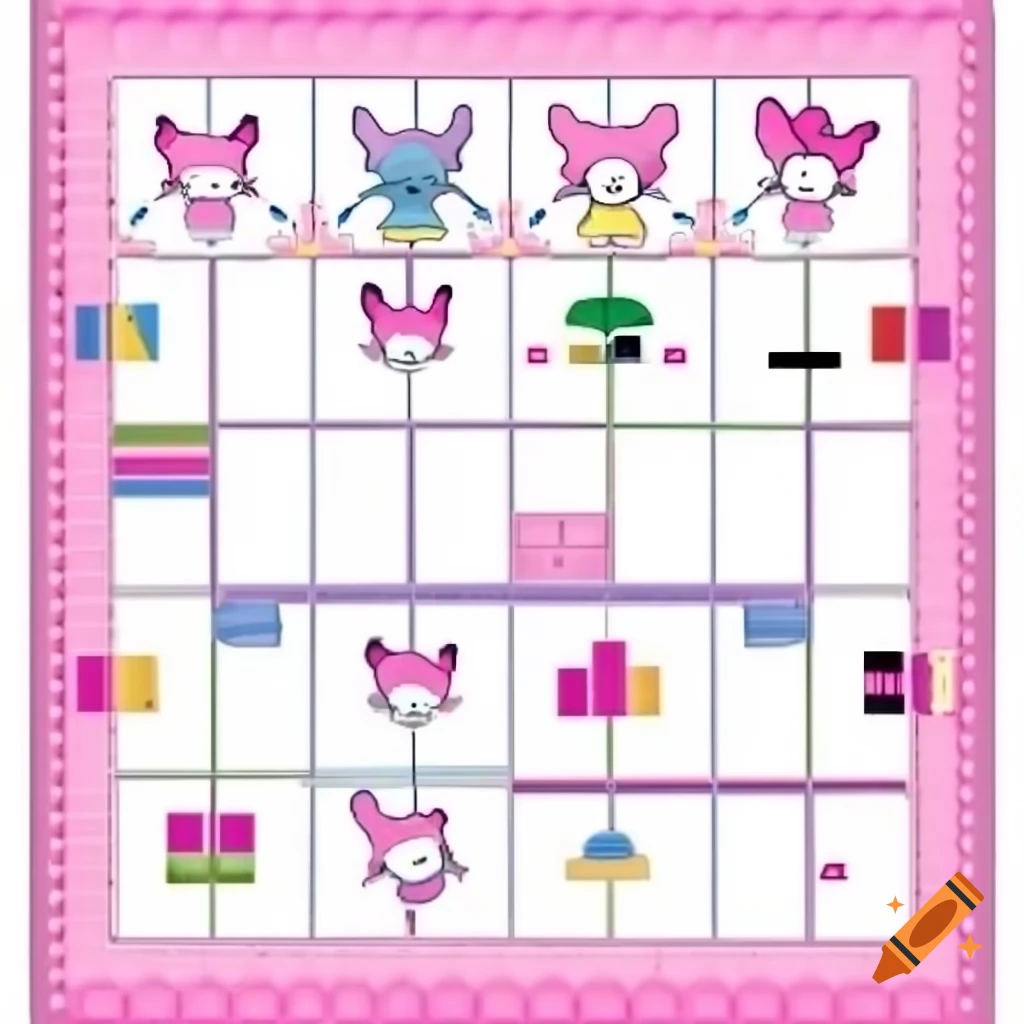 Colorful reward chart design featuring My Melody and Stitch for ...