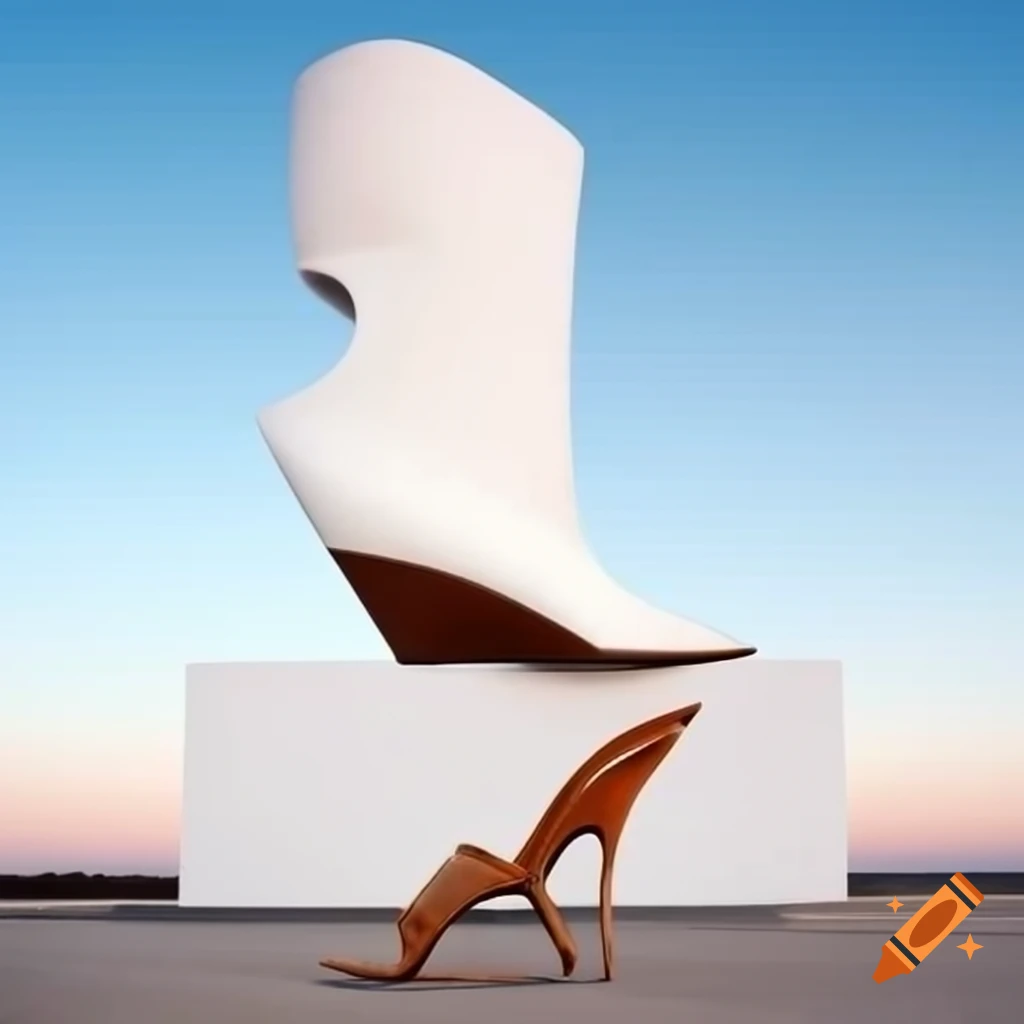 Unique white building designed as a high-heeled wedding shoe with ...
