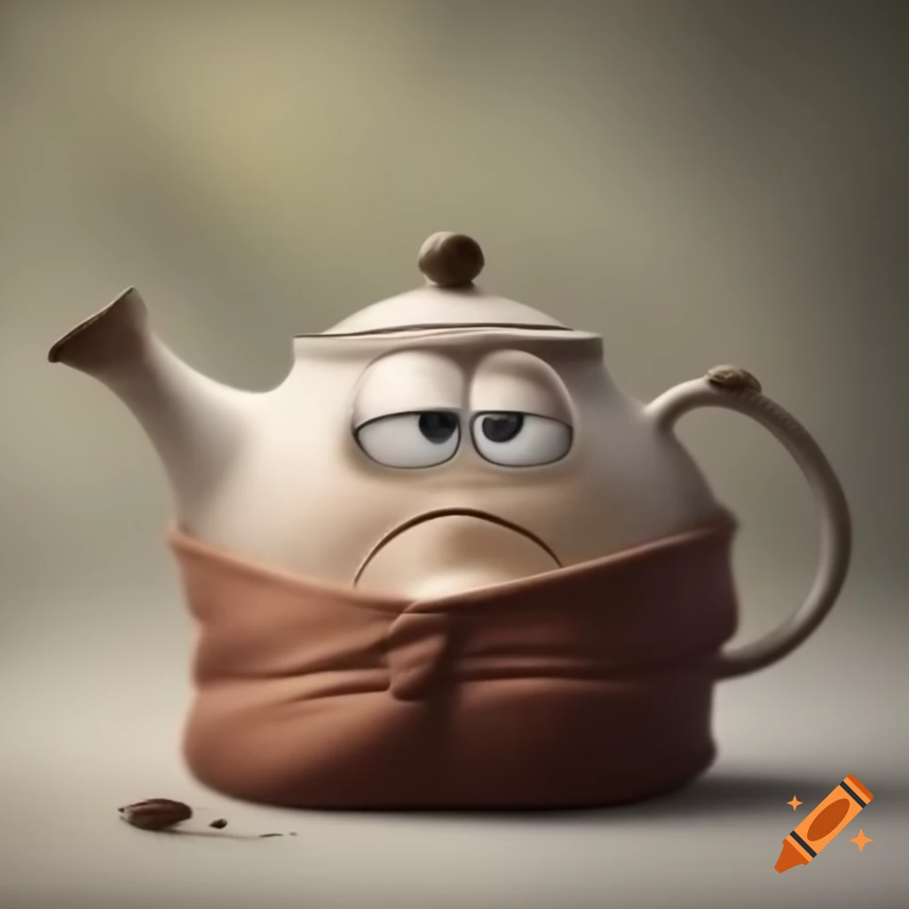 Teapot designed with facial features on Craiyon