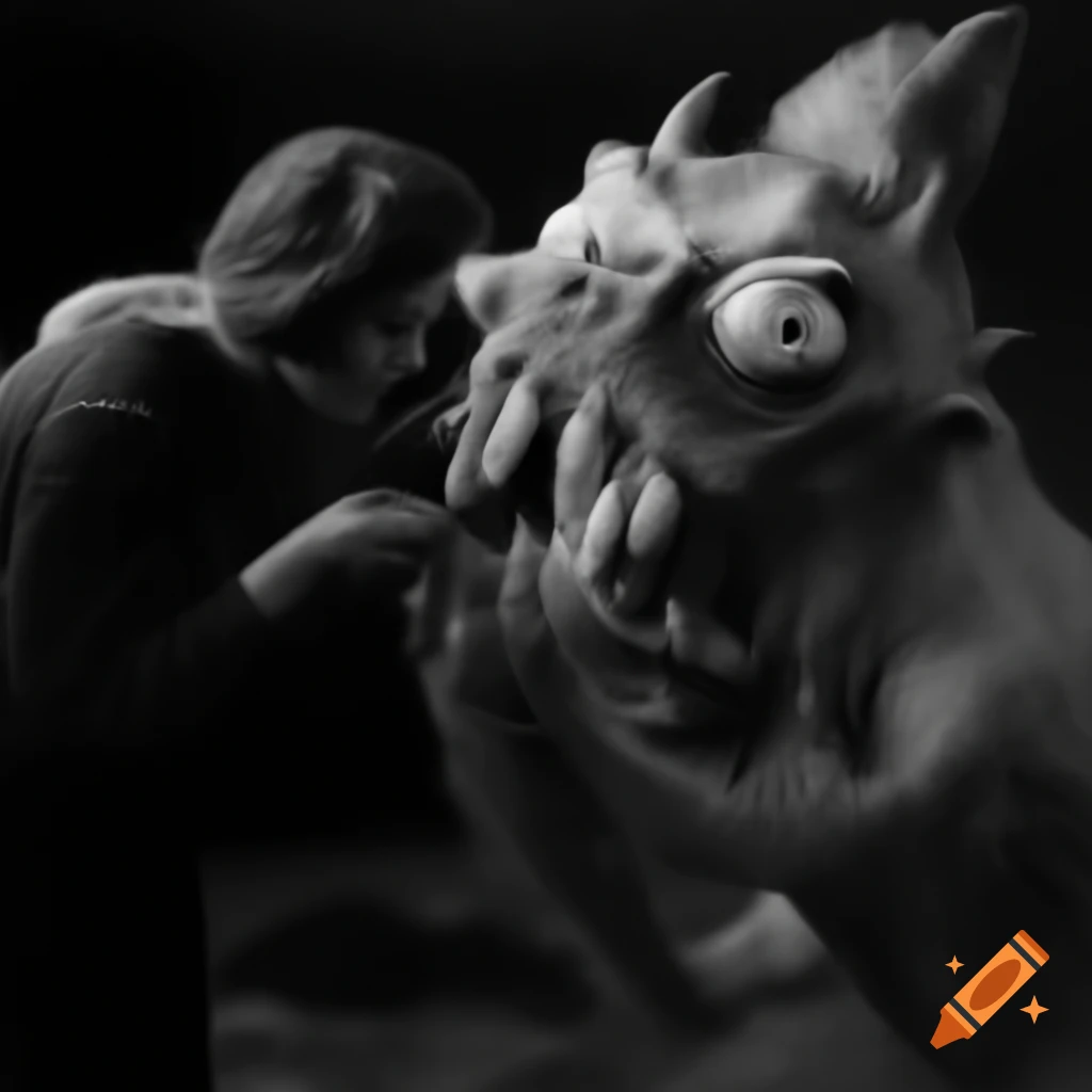 Time-lapse photograph of woman transforming into monster on Craiyon