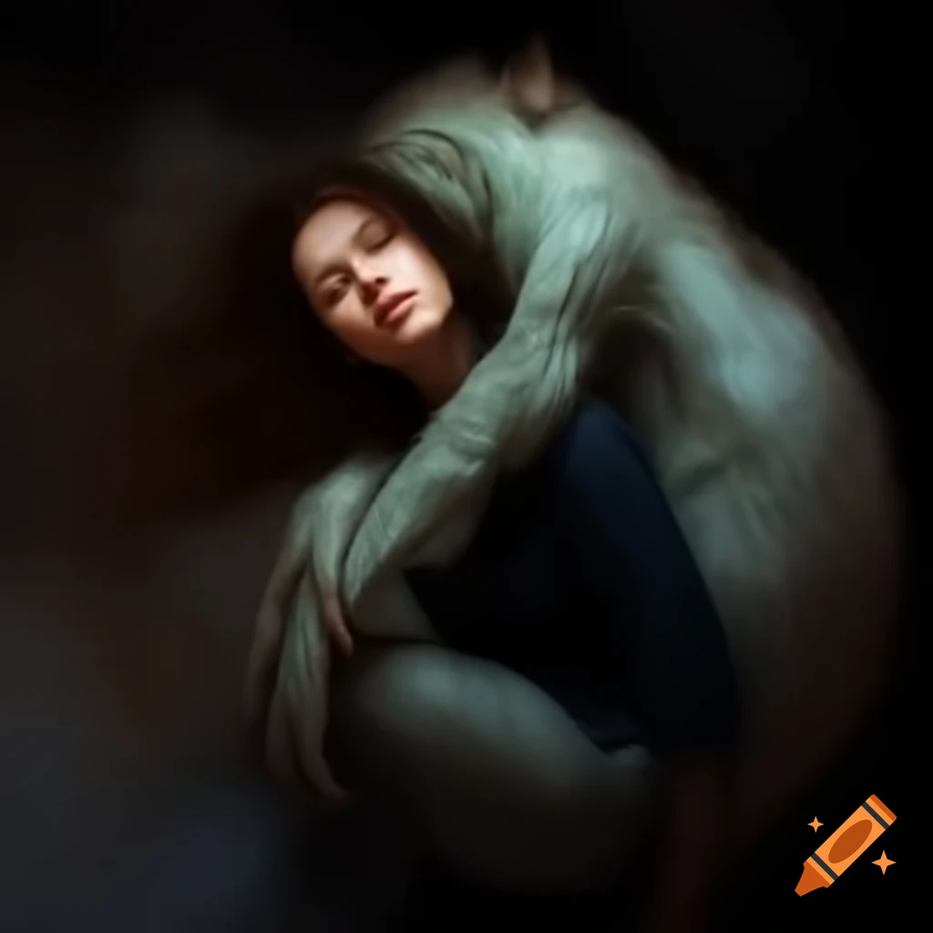 Time-lapse photograph of woman transforming into monster on Craiyon