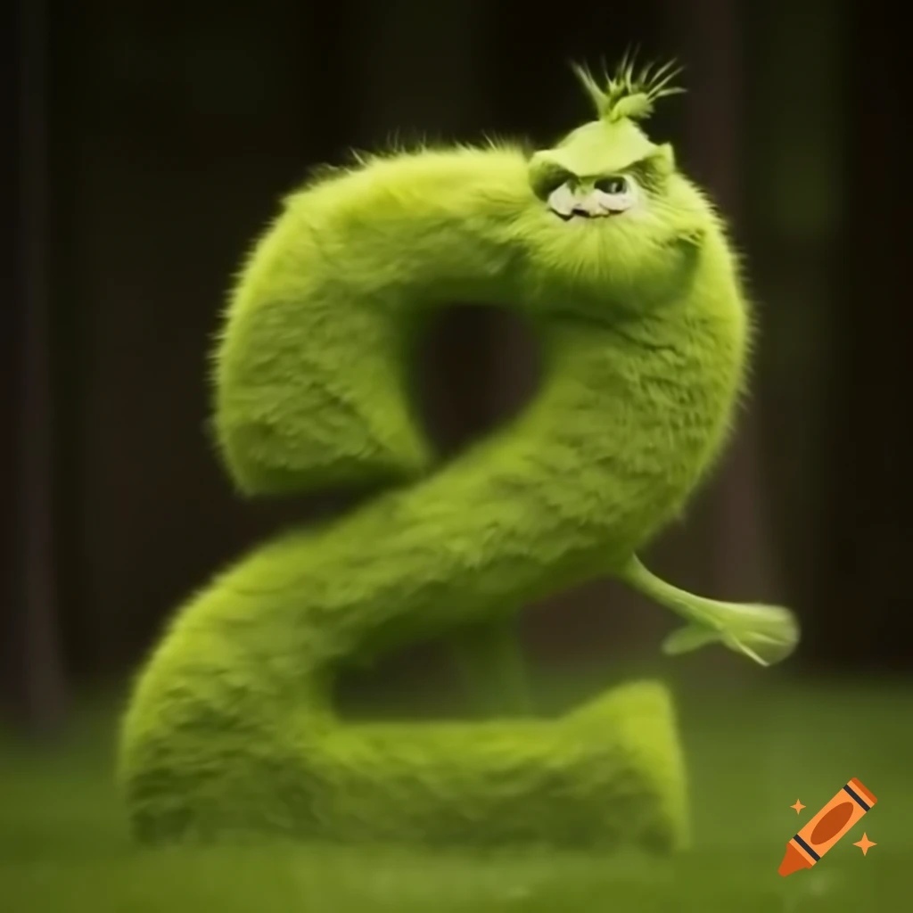 Text in Grinch font saying 'our little who is turning 2' on Craiyon