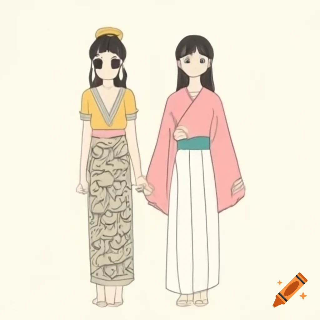 Traditional dresses of Andaman and Nicobar in a simple drawing for ...