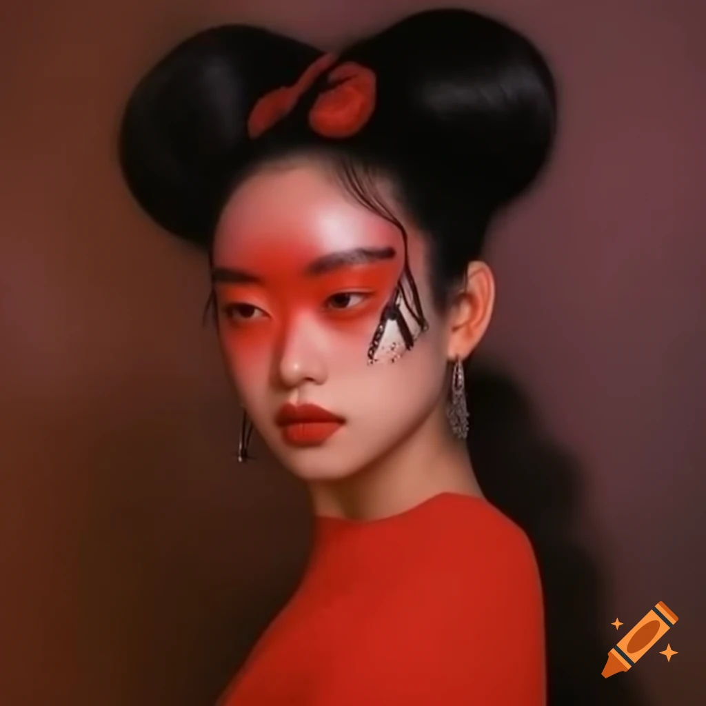 Princess Chicla, an Asian princess with unique hair and makeup, wearing ...