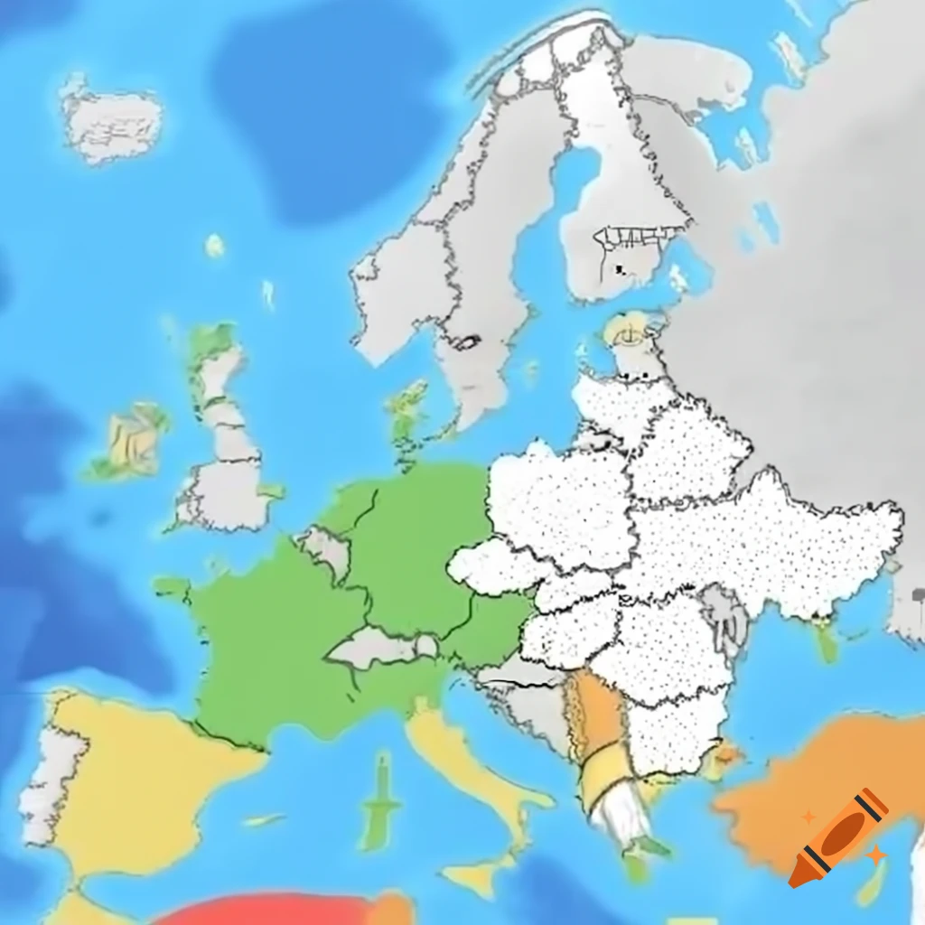 Historical map of Europe from the year 1444 on Craiyon