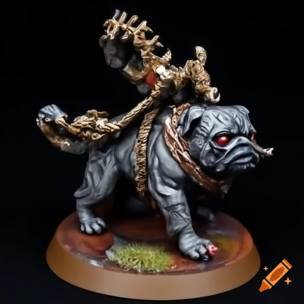 Highly detailed miniature pug corrupted by chaos goddess Slaanesh from ...