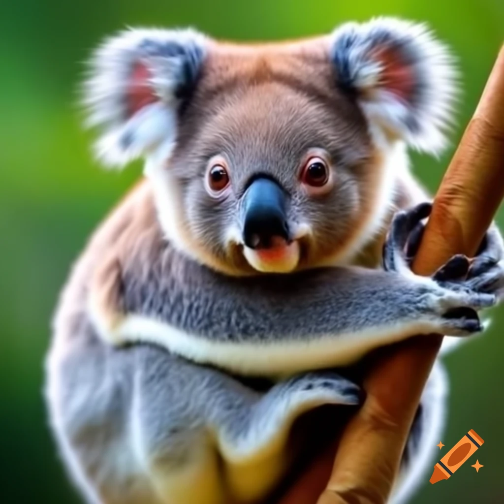 Realistic colored koala with a smart expression, featuring 'FaktenTier ...