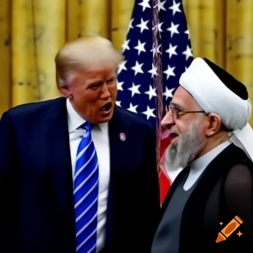 Trump and Ali Khamenei engaged in a heated argument on Craiyon