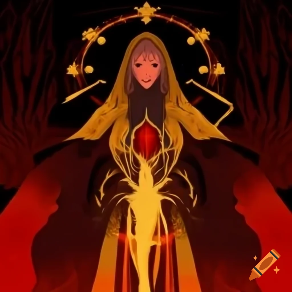 Anime character reference of a woman with a quote about faith and ...