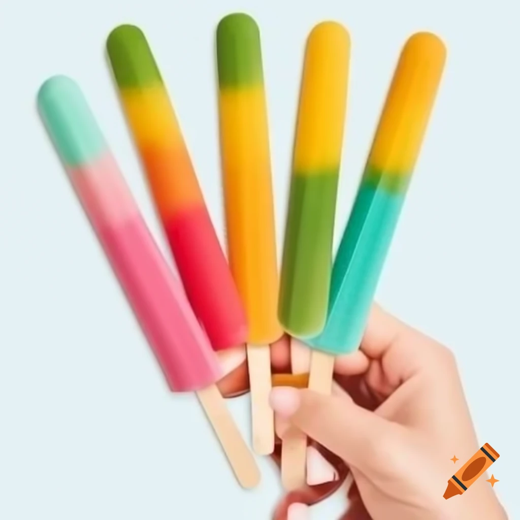 Colorful faux advertisement for Tropsicle, featuring triple popsicle ...