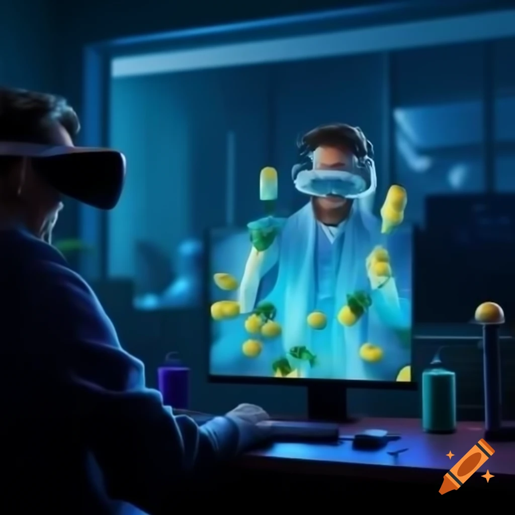 Virtual Lab poster featuring gaming remote, popcorn, and person with VR ...
