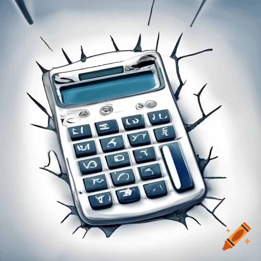 Broken calculator undergoing repair on Craiyon