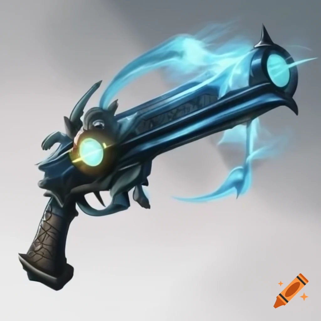 Highly detailed fantasy thunder firearm resembling a one-handed pistol ...