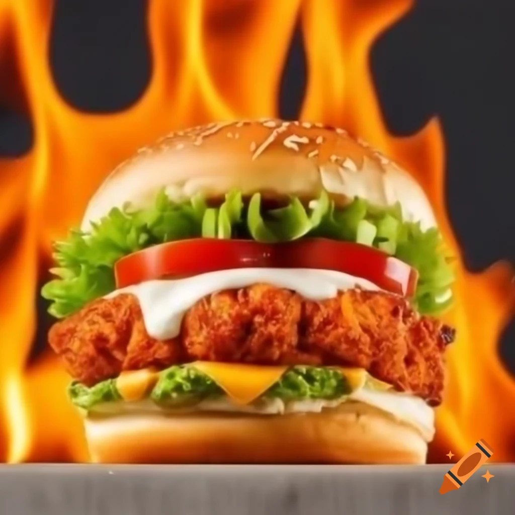 Close-up of a spicy Peri-peri chicken burger with grilled chicken ...