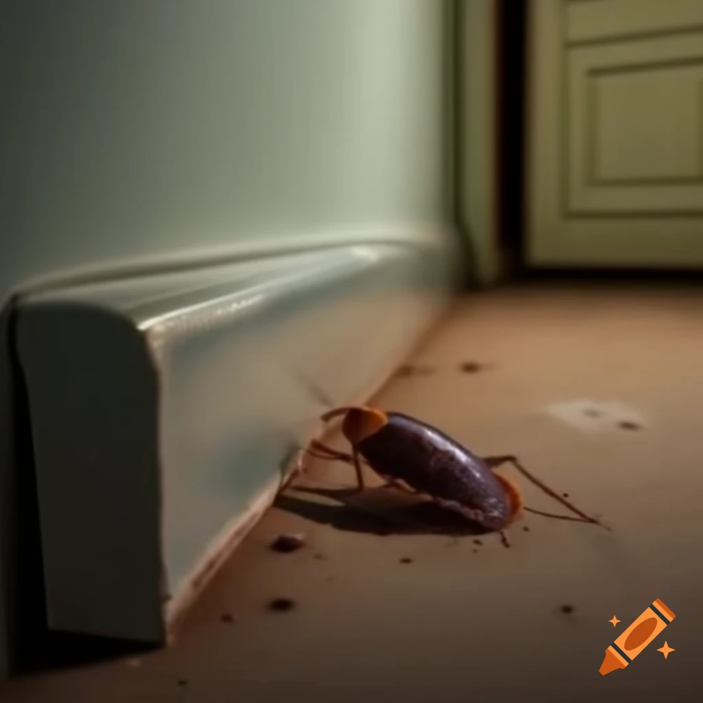Cockroach in a room with rusty table leg and dust on Craiyon