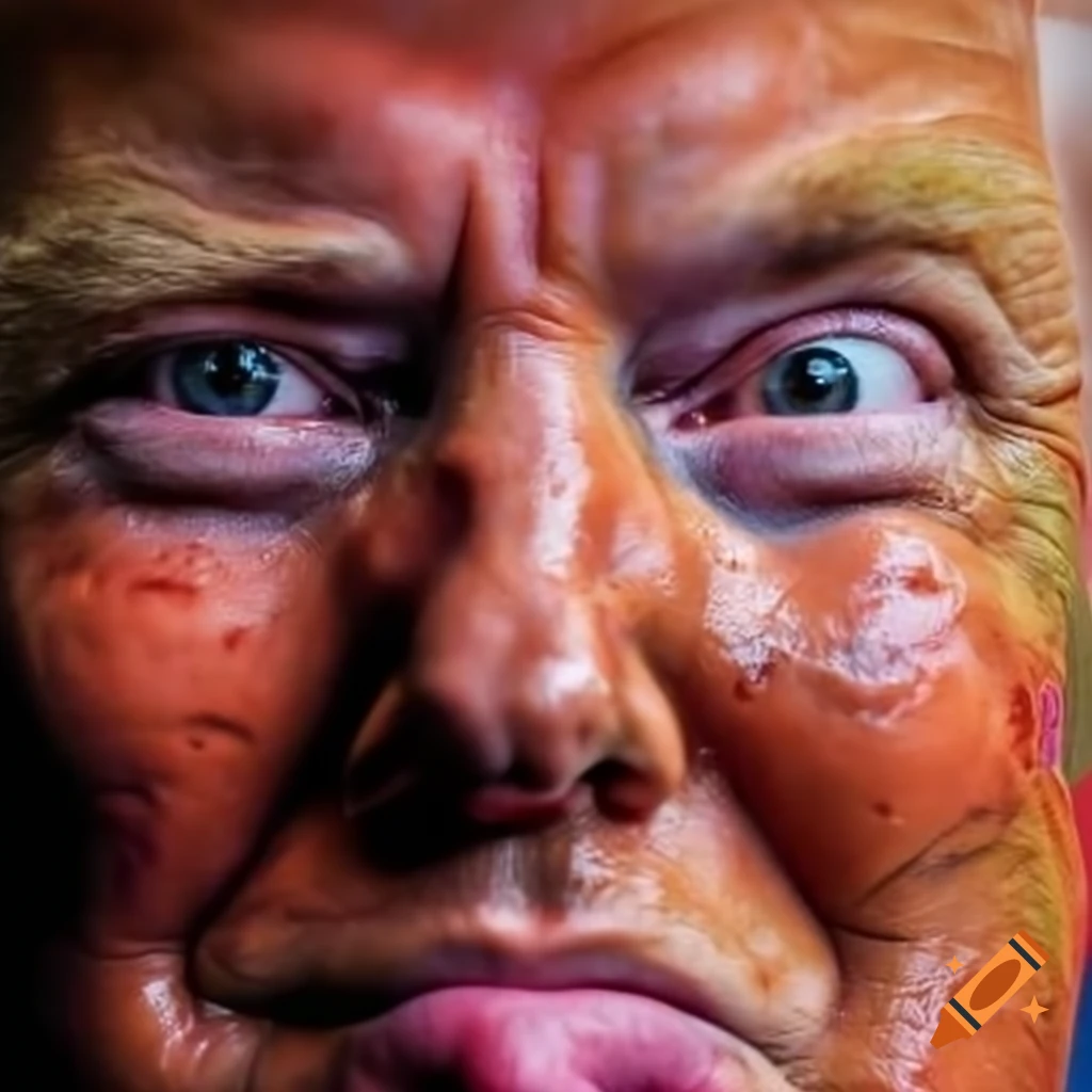 Colorful closeup of Donald Trump's psychedelic eyeballs on Craiyon