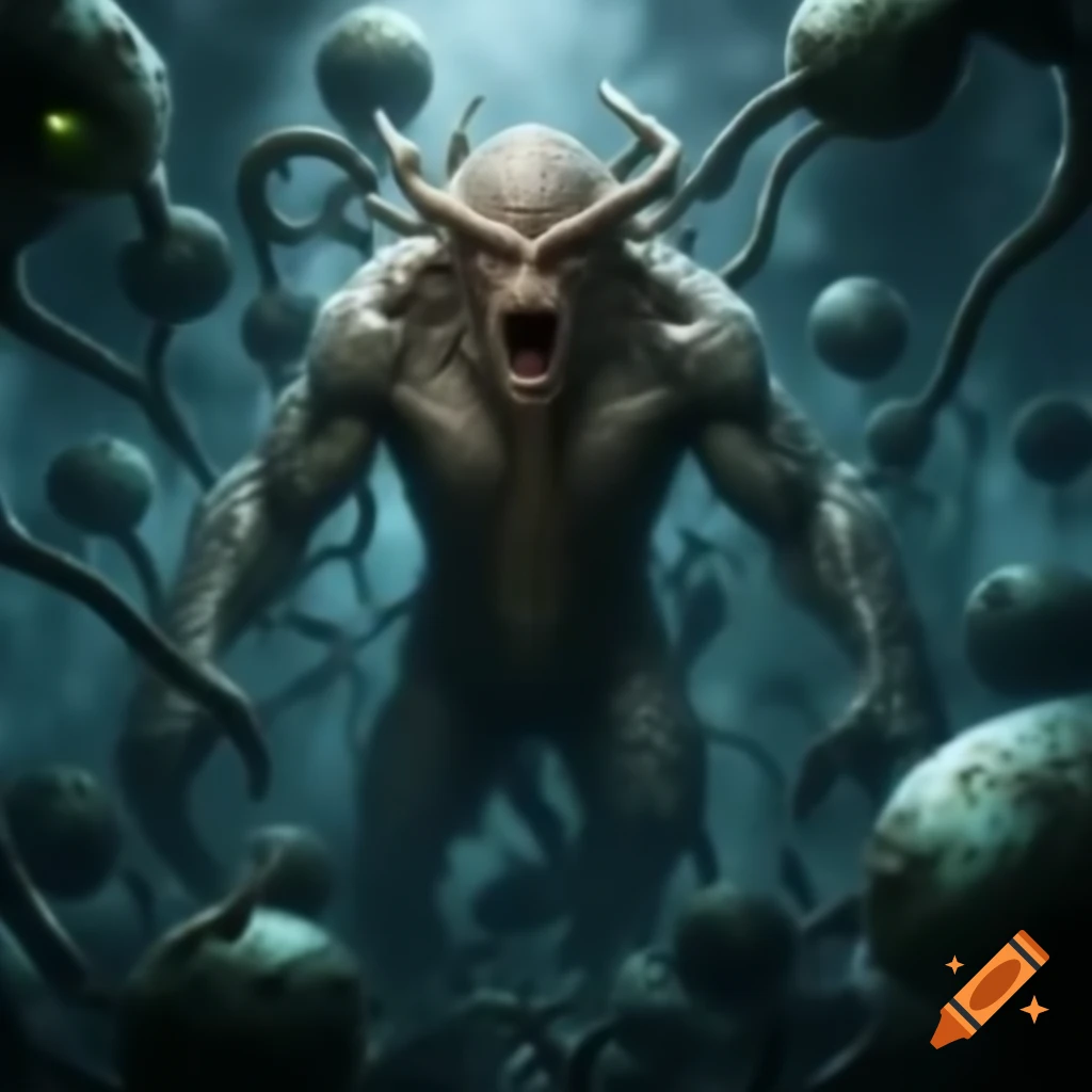 Humans adapting to arboreal monsters with genetic engineering on Craiyon