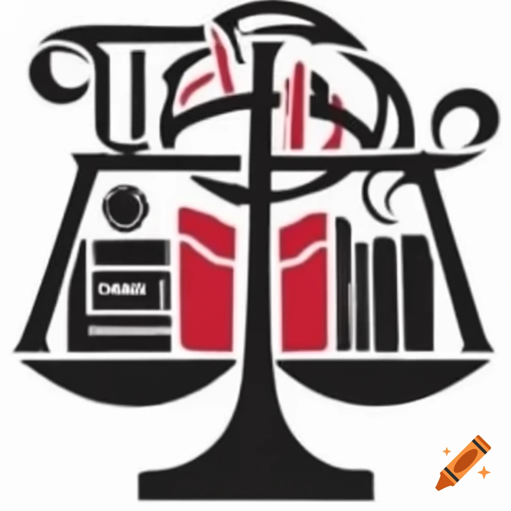 Black and red emblem of legalistic clinic at Rouen University with ...