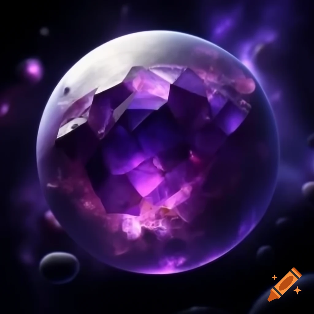Purple planet made of sparkling violet rubies with glossy, faceted ...