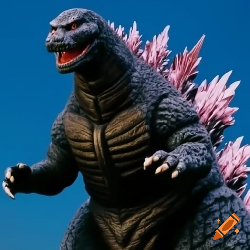 Iconic creature Godzilla depicted in a dramatic pose on Craiyon