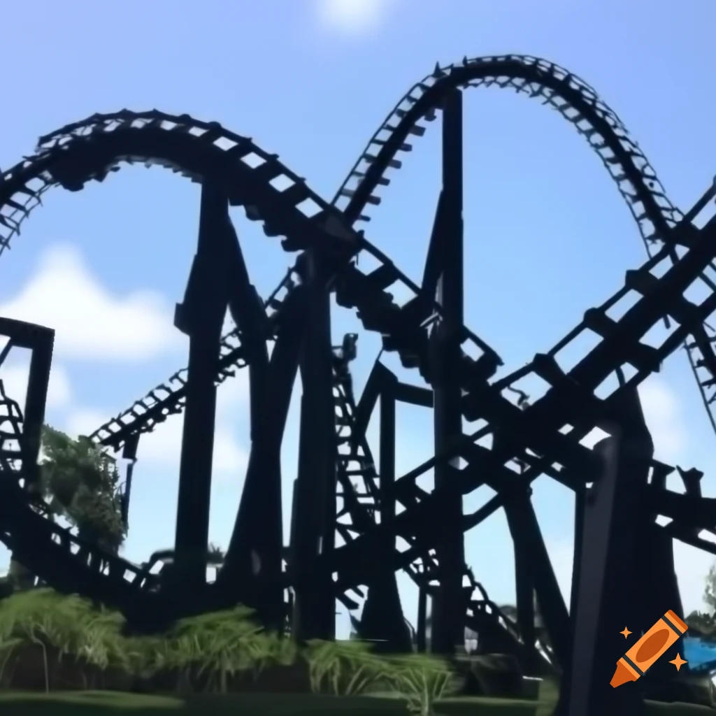 Minecraft ender dragon themed roller coaster with tall hill and loops ...