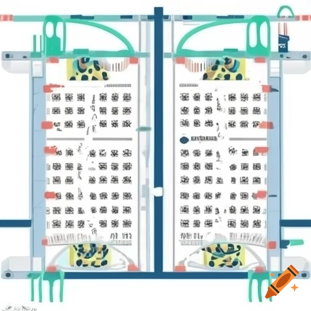 Stylized technical diagram illustrating component relationships on Craiyon