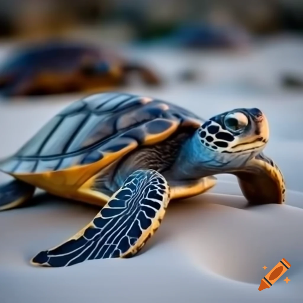 Metal sea turtle with spikes on its back on Craiyon
