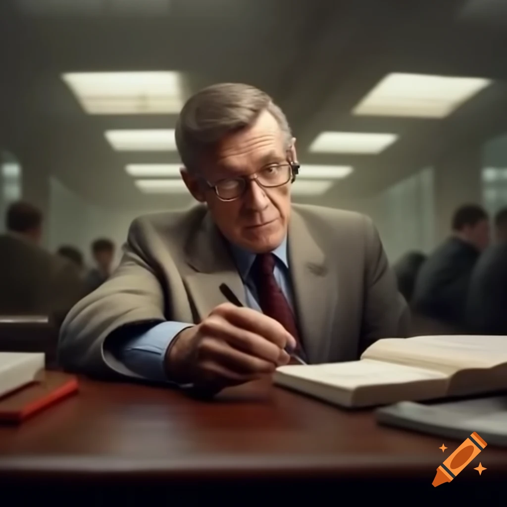 Professor handing out exam paper symbolizing knowledge on Craiyon