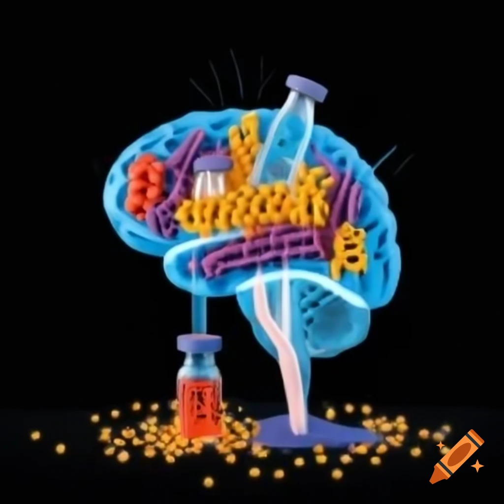 Brain created from plastic waste on black background on Craiyon