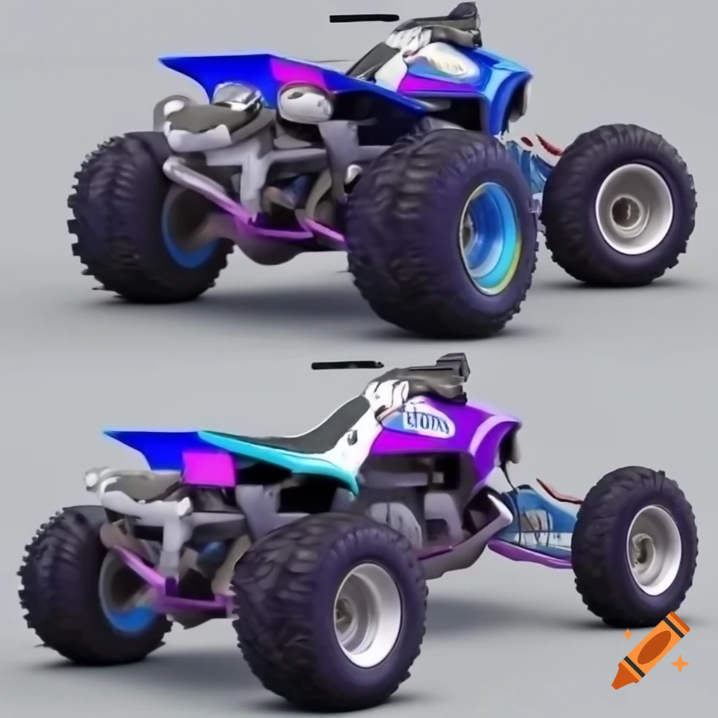 Vintage Yamaha Tri-Zinger 60 ATV with vibrant color shift blue/purple ...