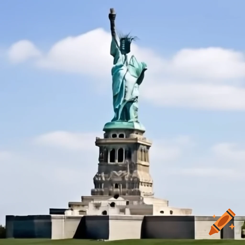 Iconic American landmarks including Statue of Liberty and White House ...